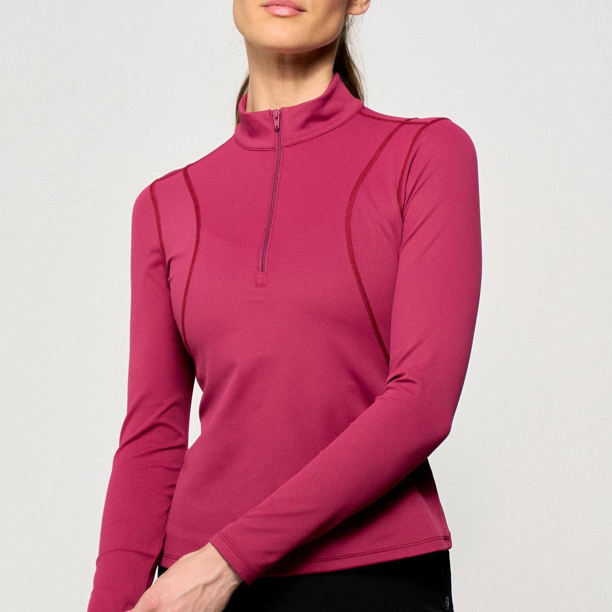 Nolan Zip Mock - Burgundy - FINAL SALE – LIJA